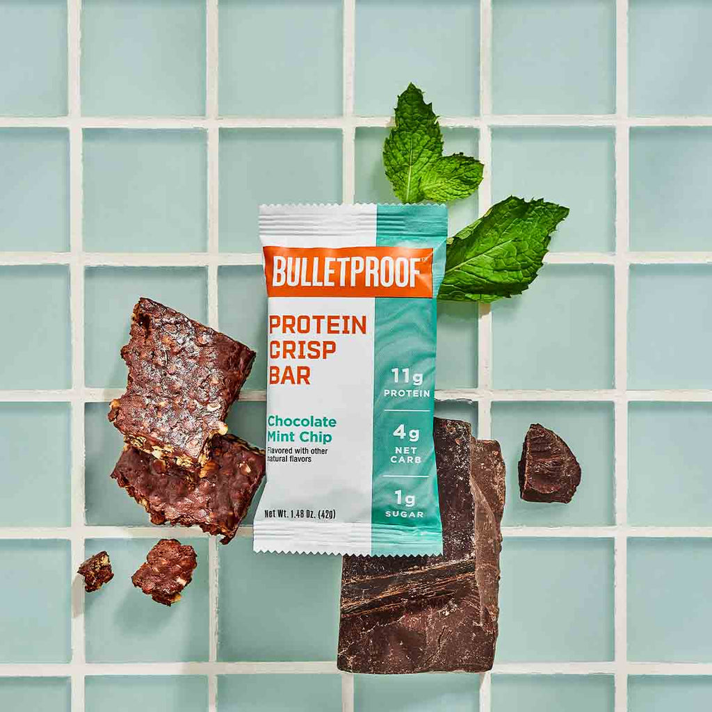 Chocolate Mint Chip Protein Crisp Bars, 12pk | Bulletproof