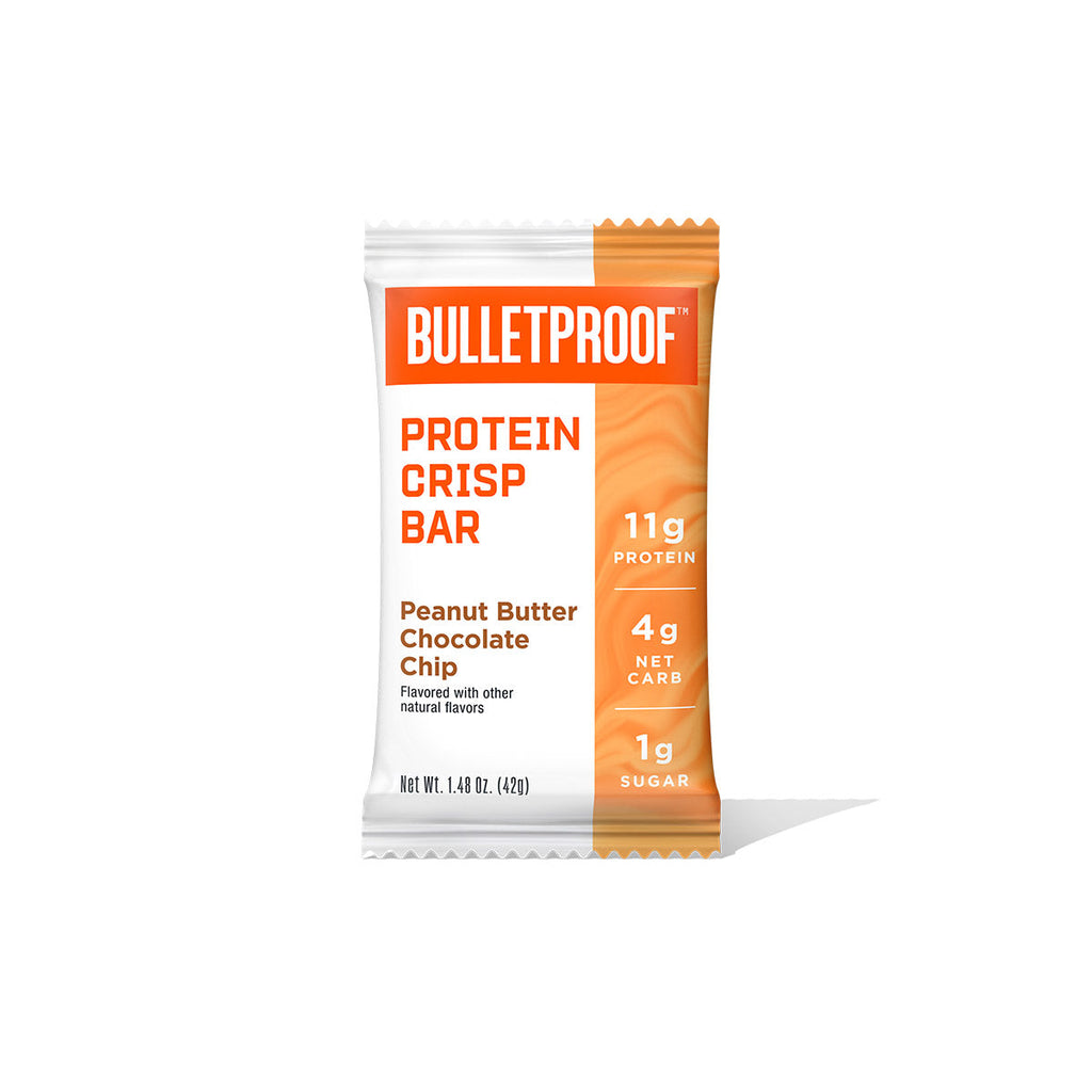 Peanut Butter Chocolate Chip Protein Crisp Bars, 12pk | Bulletproof